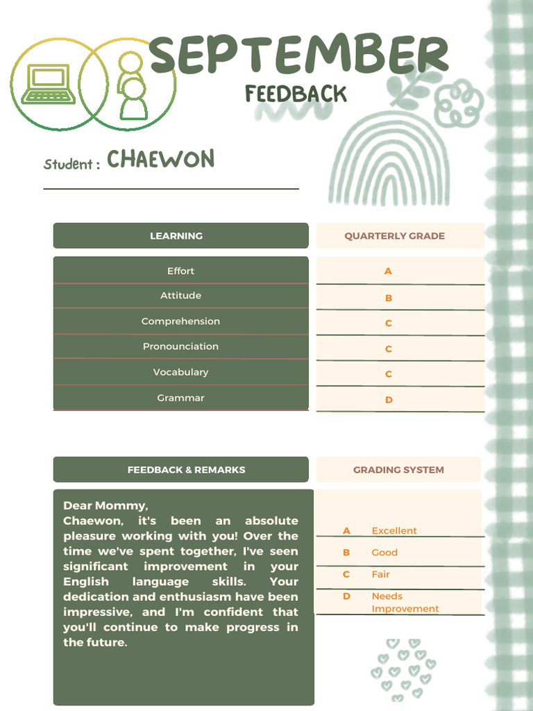 Sept. Monthly Feedback - Chaewon | PDF