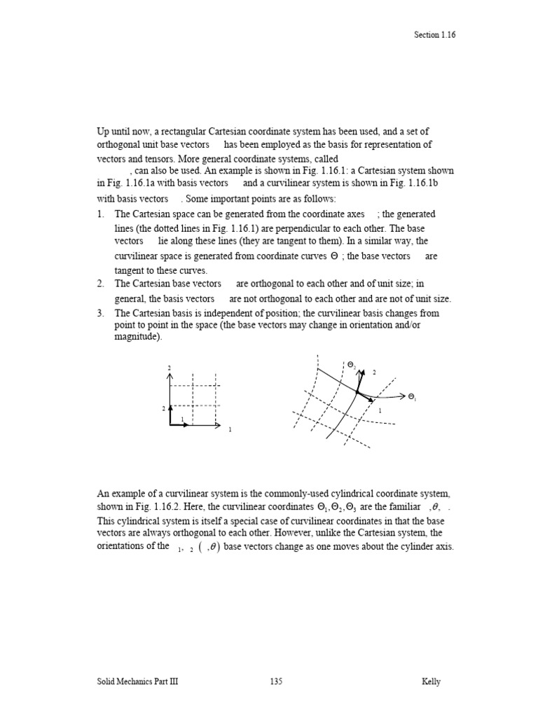 Vectors Tensors 16 Curvilinear Coordinates Pdf Euclidean Vector Coordinate System