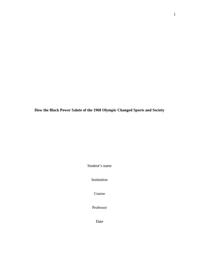 How The Black Power Salute of The 1968 Olympic Changed Sports and ...