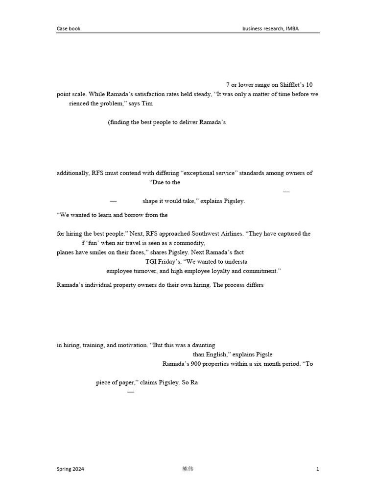 Buz Research Cases IMBA 2024spring | PDF