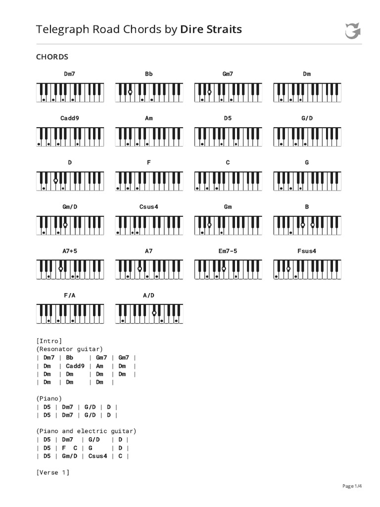Telegraph Road Chords by Dire Straits | PDF