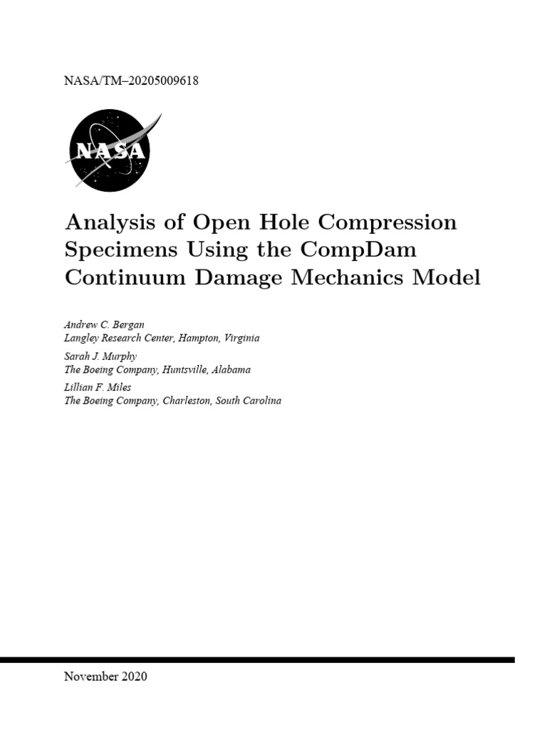 NASA - Open Hole - Compdam | PDF | Fracture | Science & Mathematics