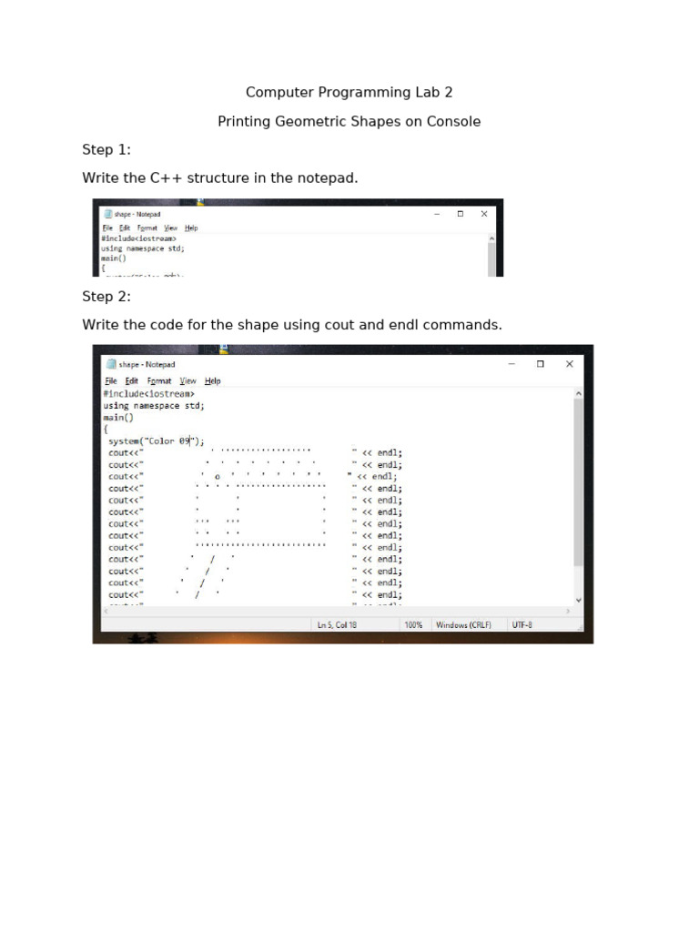 Computer Programming Lab 2 | PDF