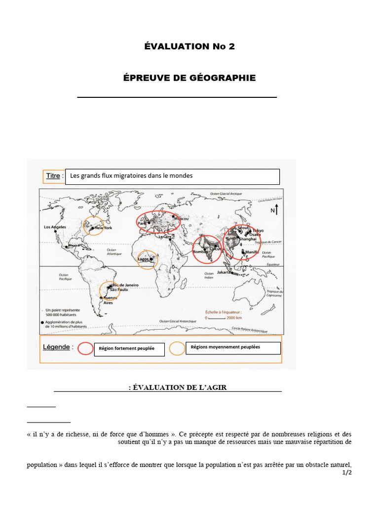 Evalution Geo 1ere Seq | PDF