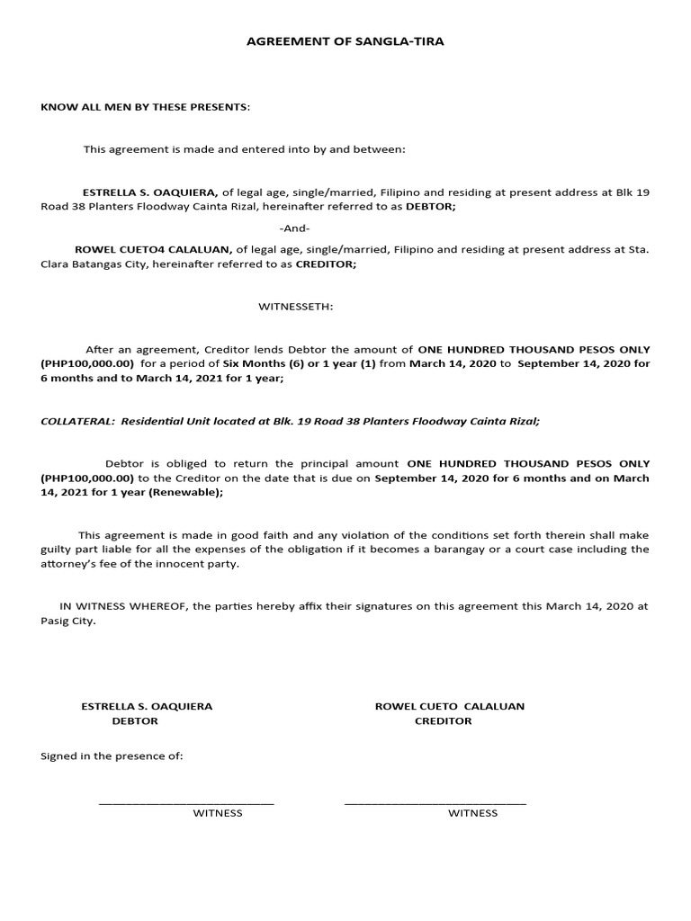 Sangla Agreement | PDF | Common Law | Politics