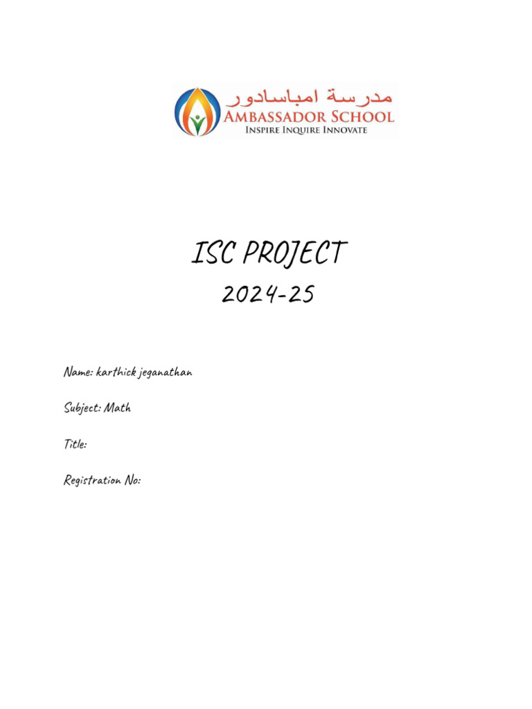 ISC Front Page and Certificate | PDF