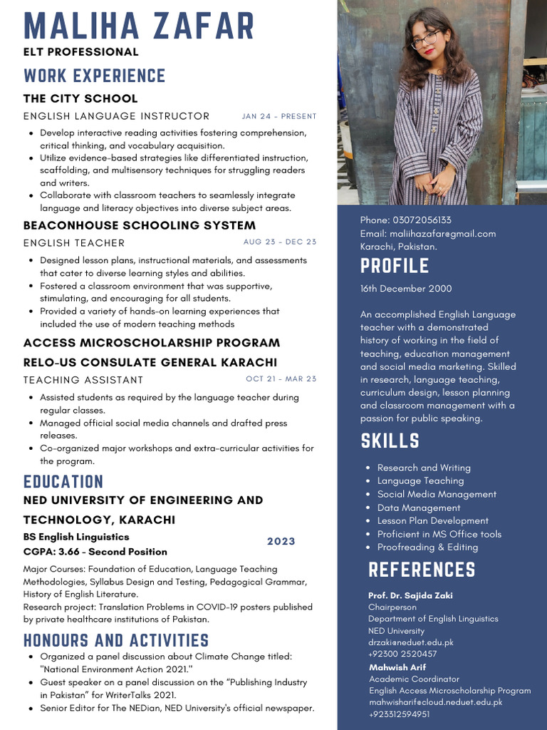 Maliha Zafar (Resume 2024) | PDF
