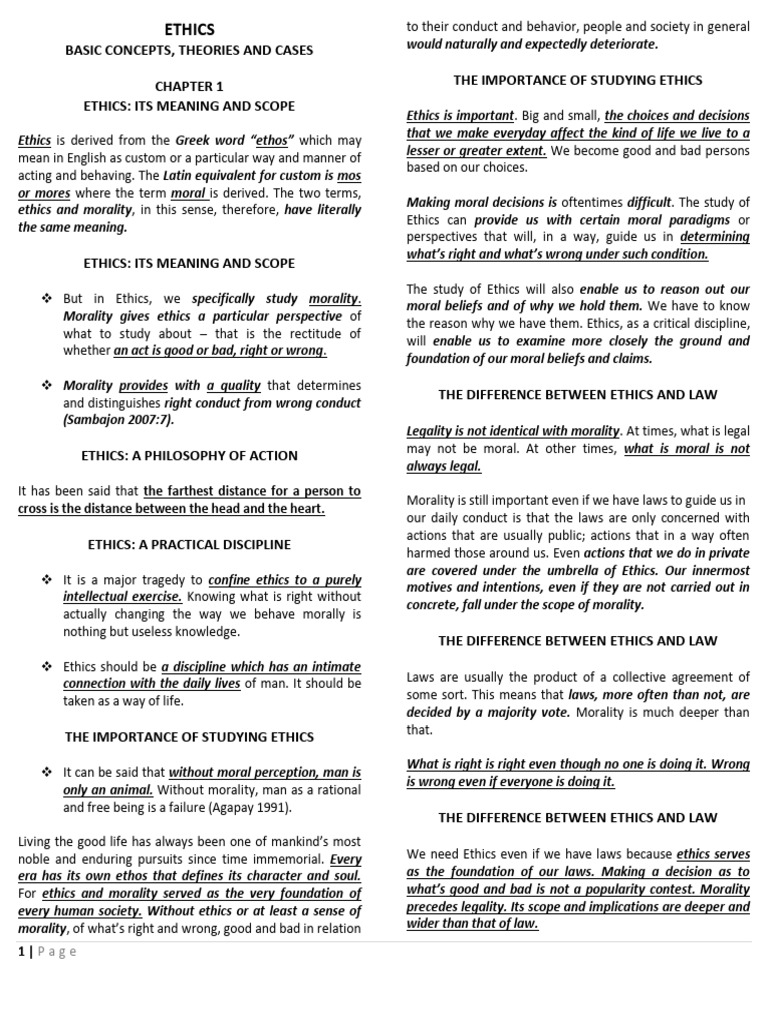 Ethics Notes | PDF