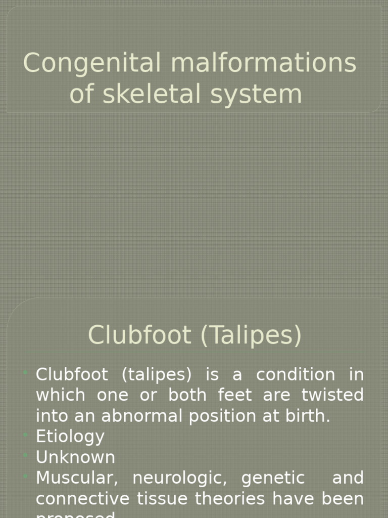 9-Congenital Malformations of Skeletal System | PDF