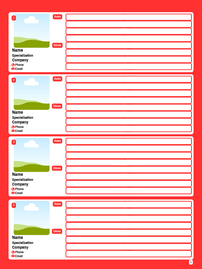 BNI Rooster Pages Model 1 | PDF