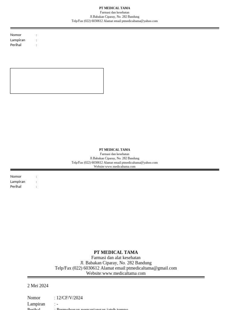 PT MEDICAL TAMA Kop Surat | PDF