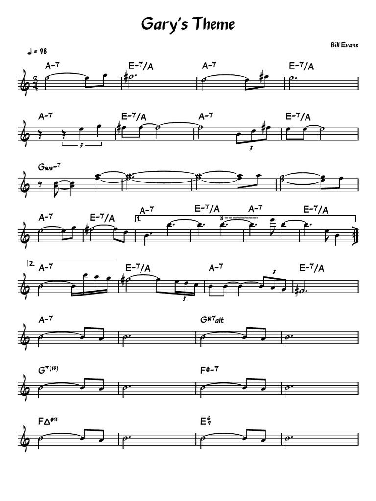 Gary's Theme - Bill Evans | PDF