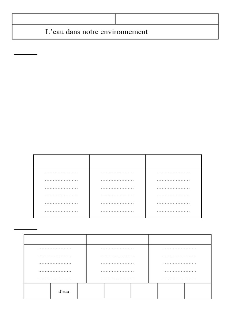 Leau Dans Lenvironnement Exercices Corrigés 5ème Physique Chimie ...