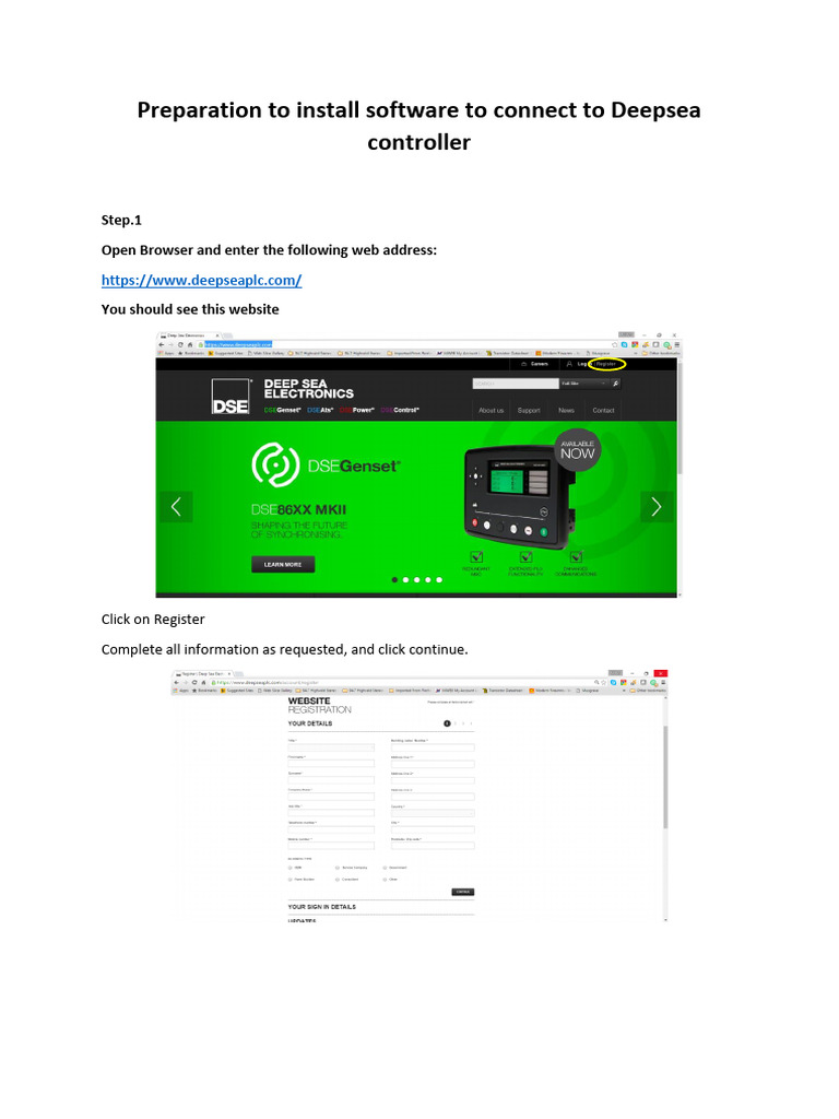 Preparation To Install Software To Connect To Deepsea Controller | PDF