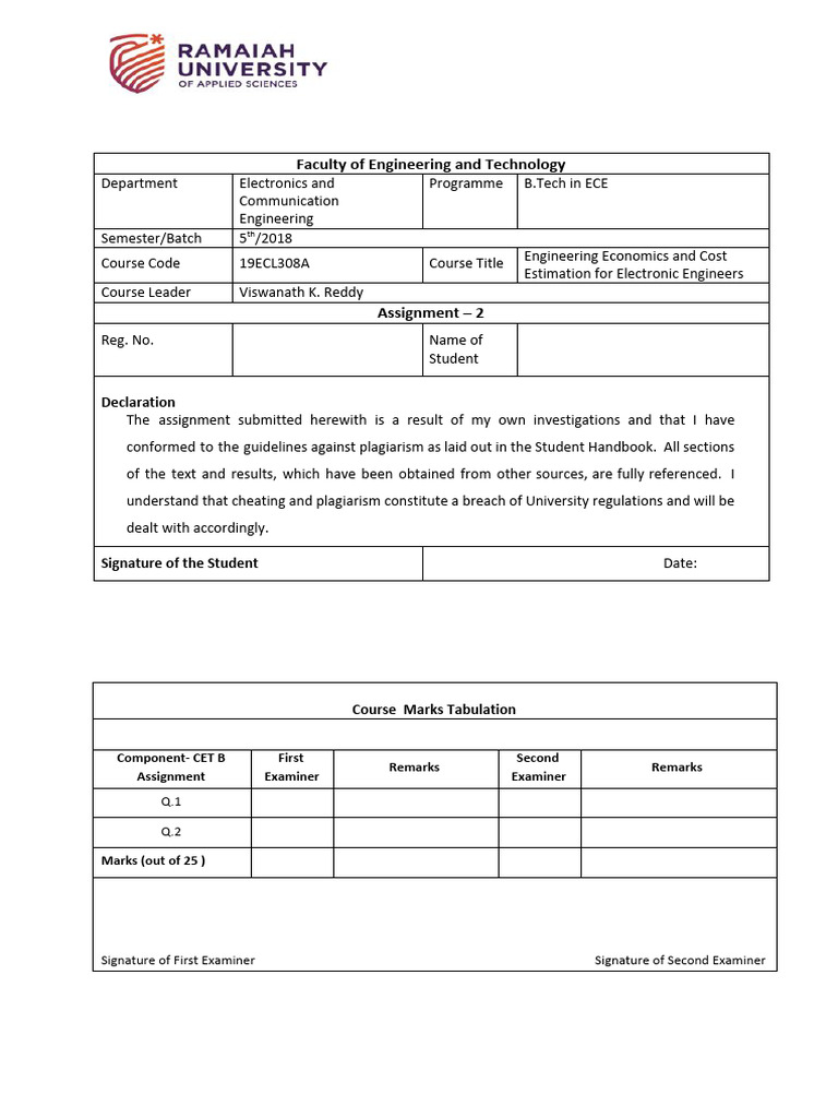 Estimation_Assignment_5th_Sem | PDF