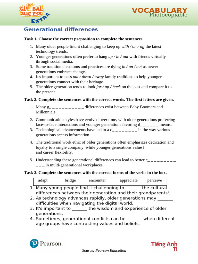 GS11 - Unit 2 Extra - Vocabulary | PDF