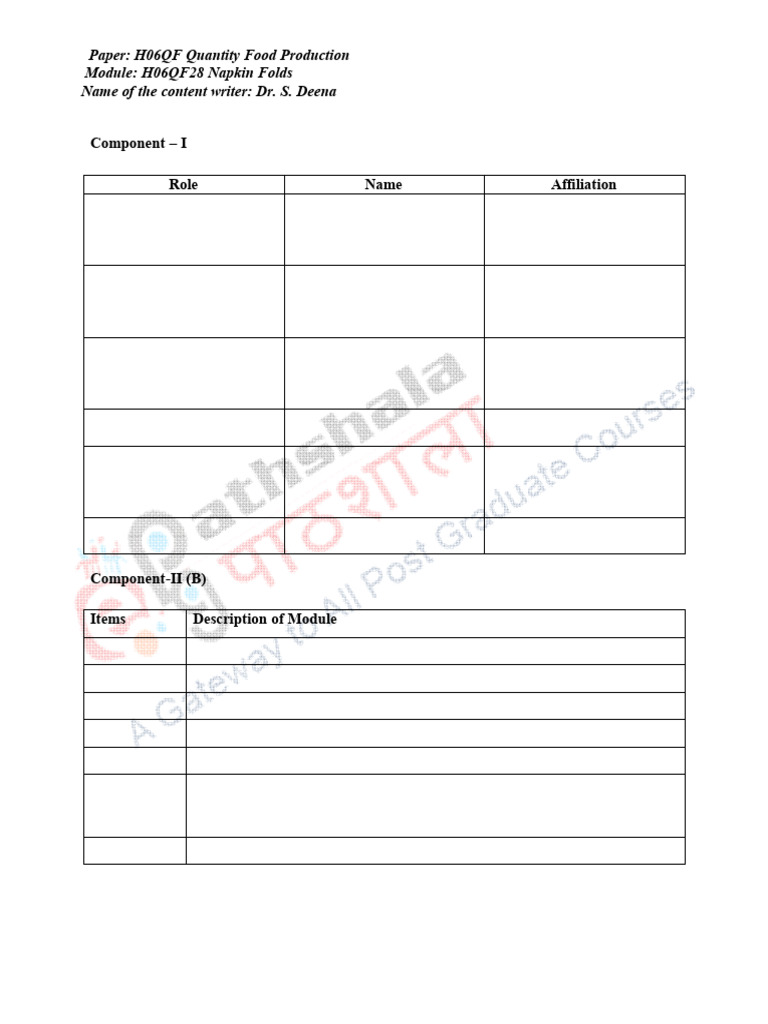 Napkin Folding | PDF