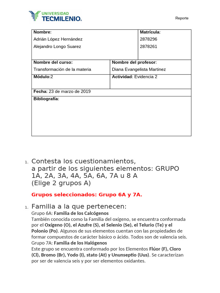 Evidencia 2 Transformación | PDF