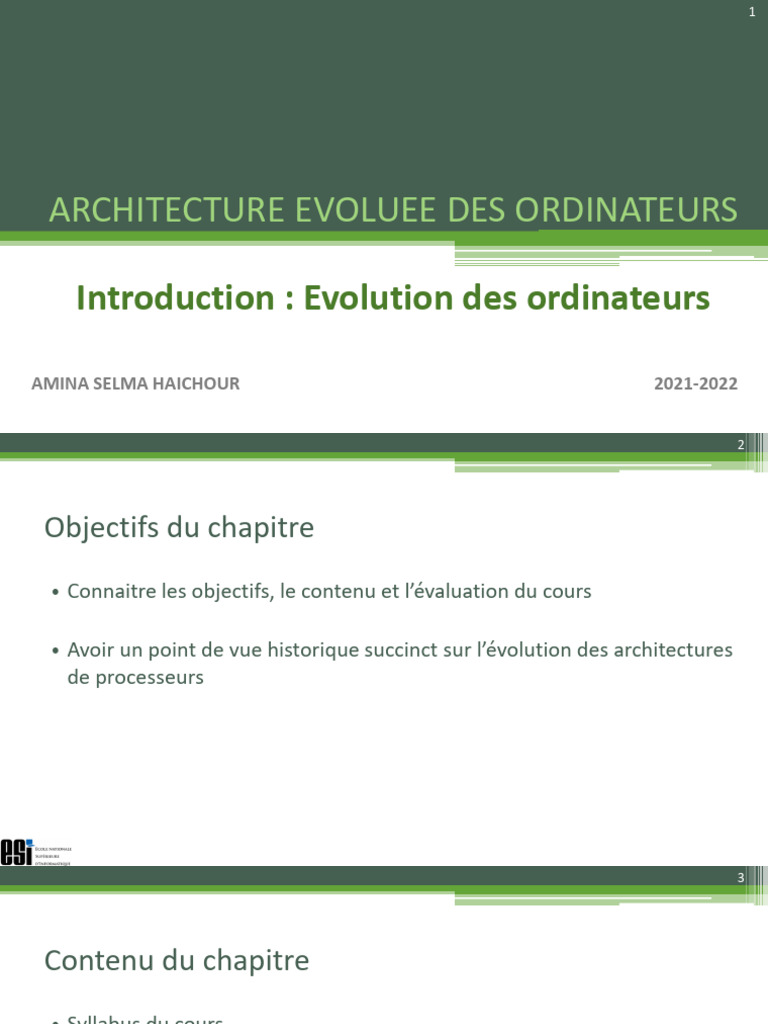 Chapitre 0 - Introduction Evolution Des Ordinateurs | PDF