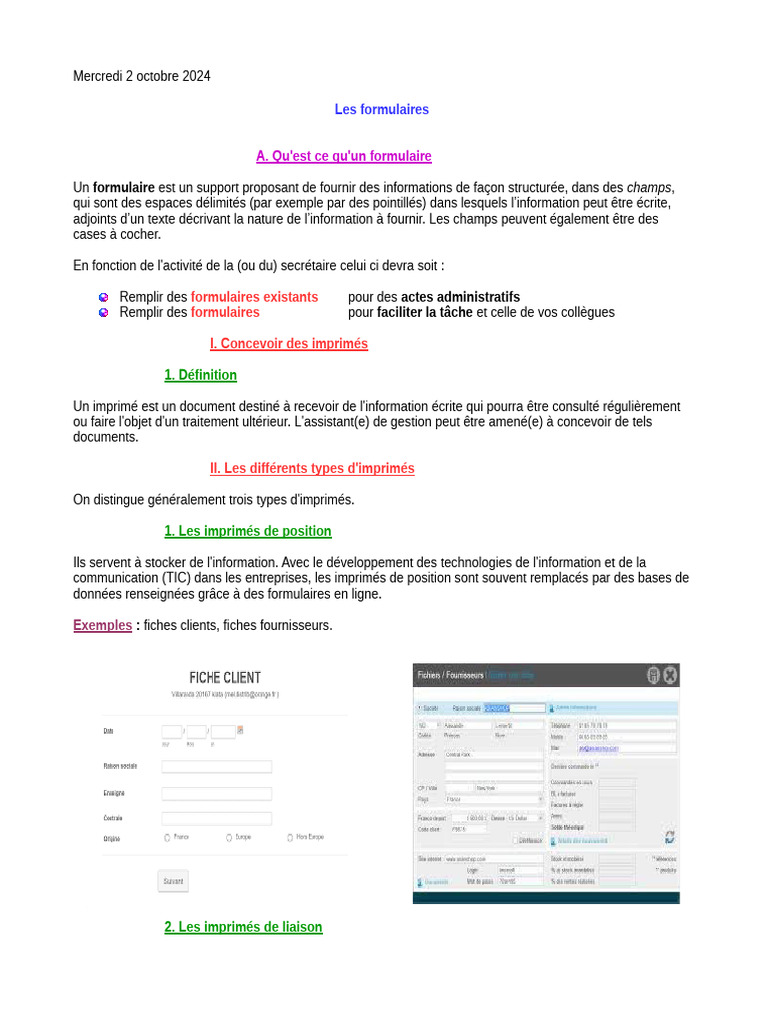 Les Formulaires | PDF