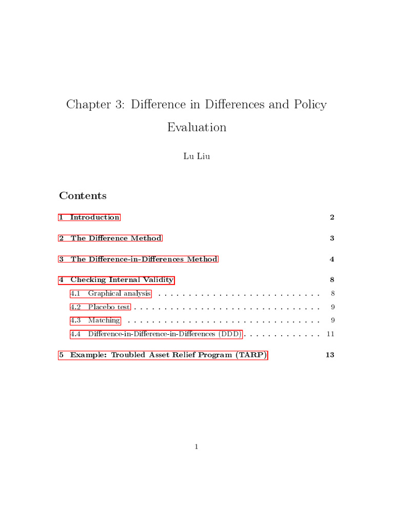 Chapter 3 Difference in Differences | PDF