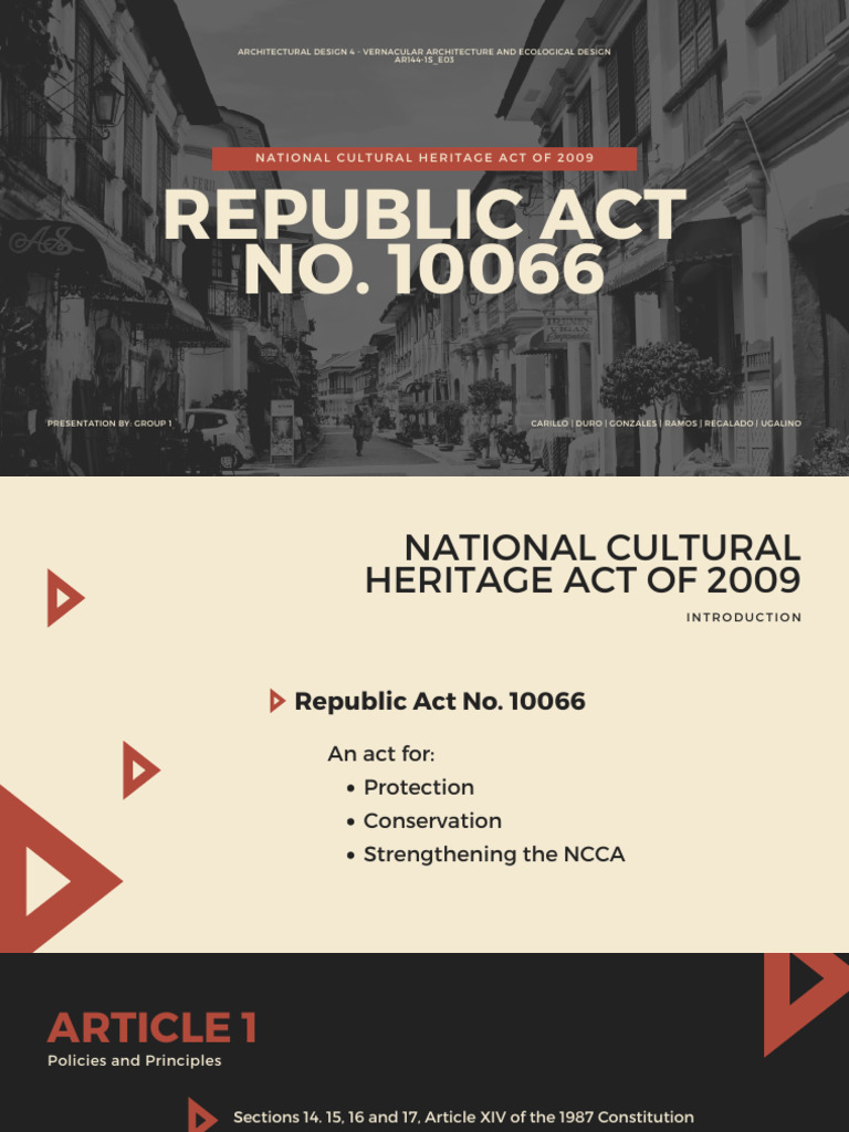 Group 1 - Ra 10066 | PDF