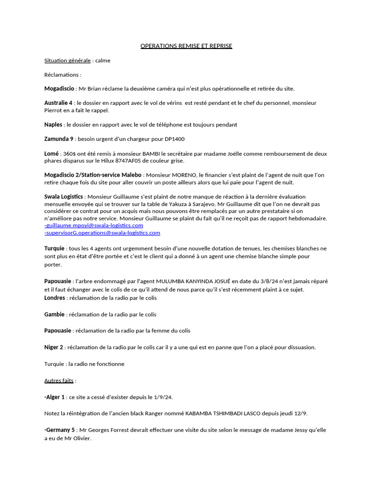 Operations Remise Et Reprise | PDF