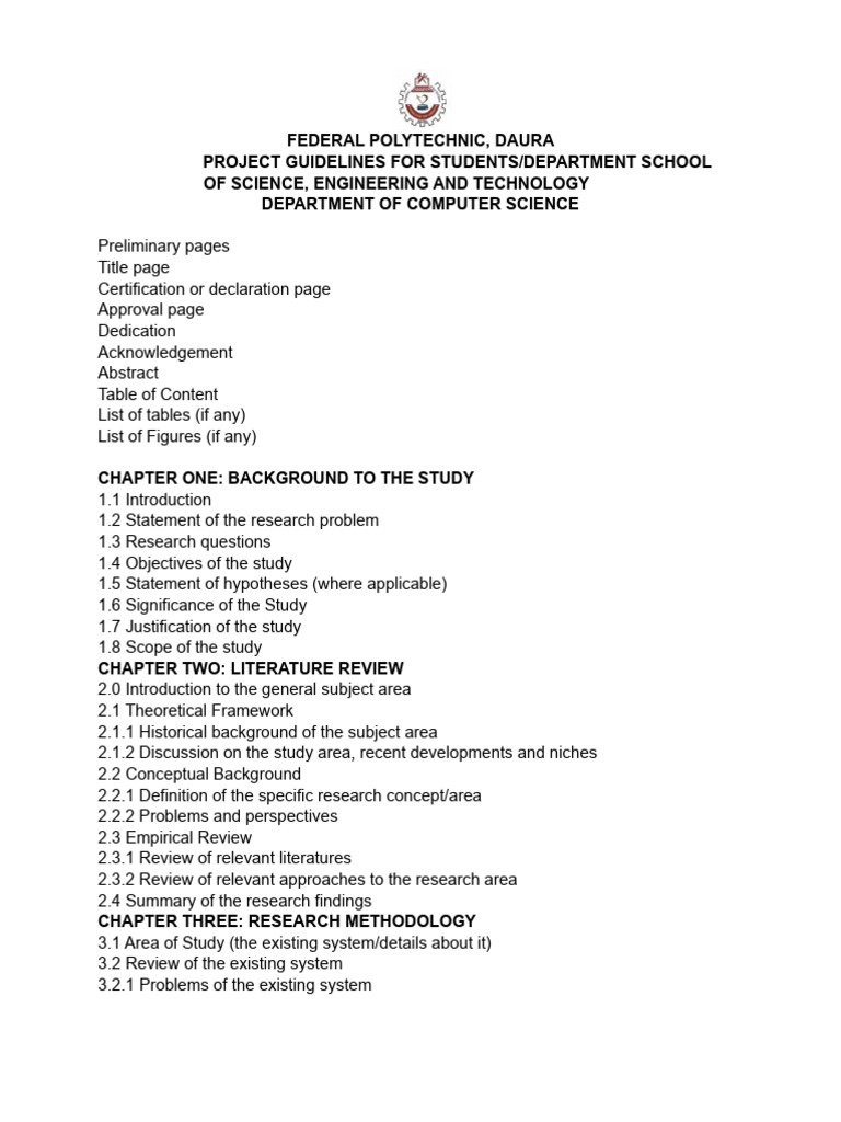 COMPUTER SCIENCE PROJECT GUIDELINES | PDF