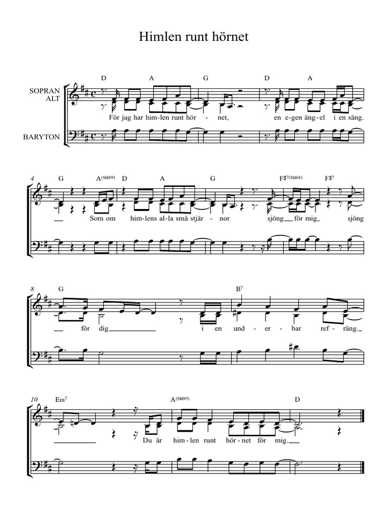 Himlen Runt Hörnet - Full Score | PDF