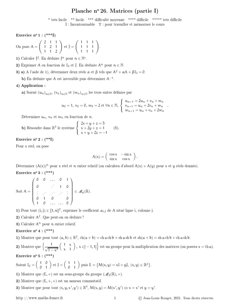 26 Matrices Planche | PDF