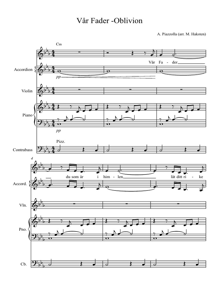 Vår Fader Oblivion - Full Score | PDF