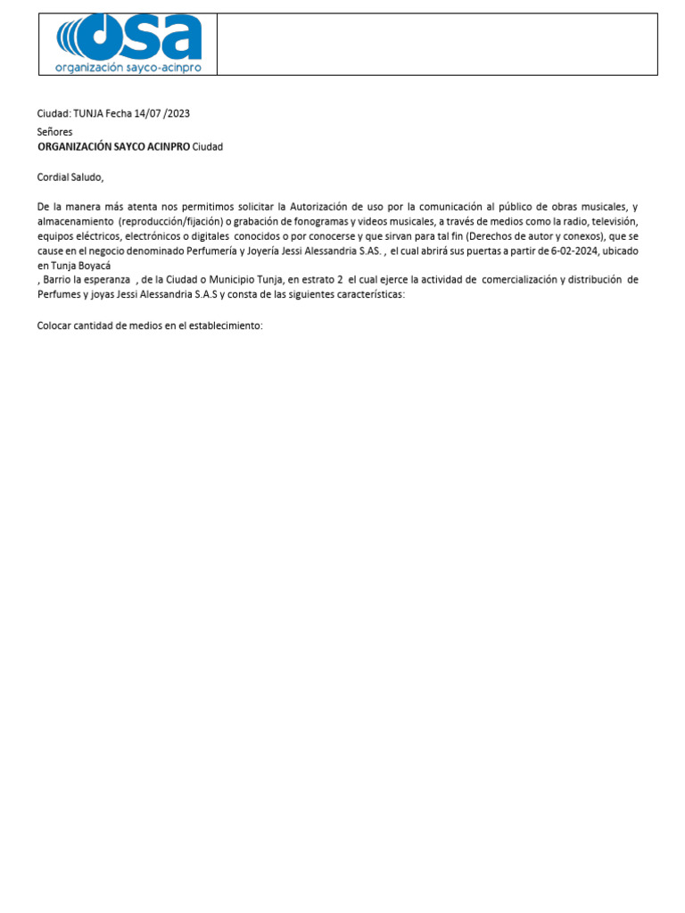 RDC Autodeclaracion Sayco y Acipro (1) J&a | PDF | Tecnología de ...