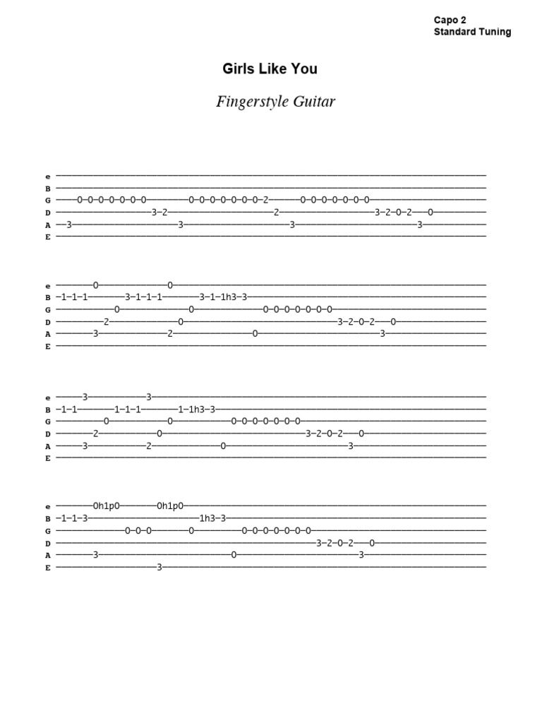Girls Like You Tabs | PDF