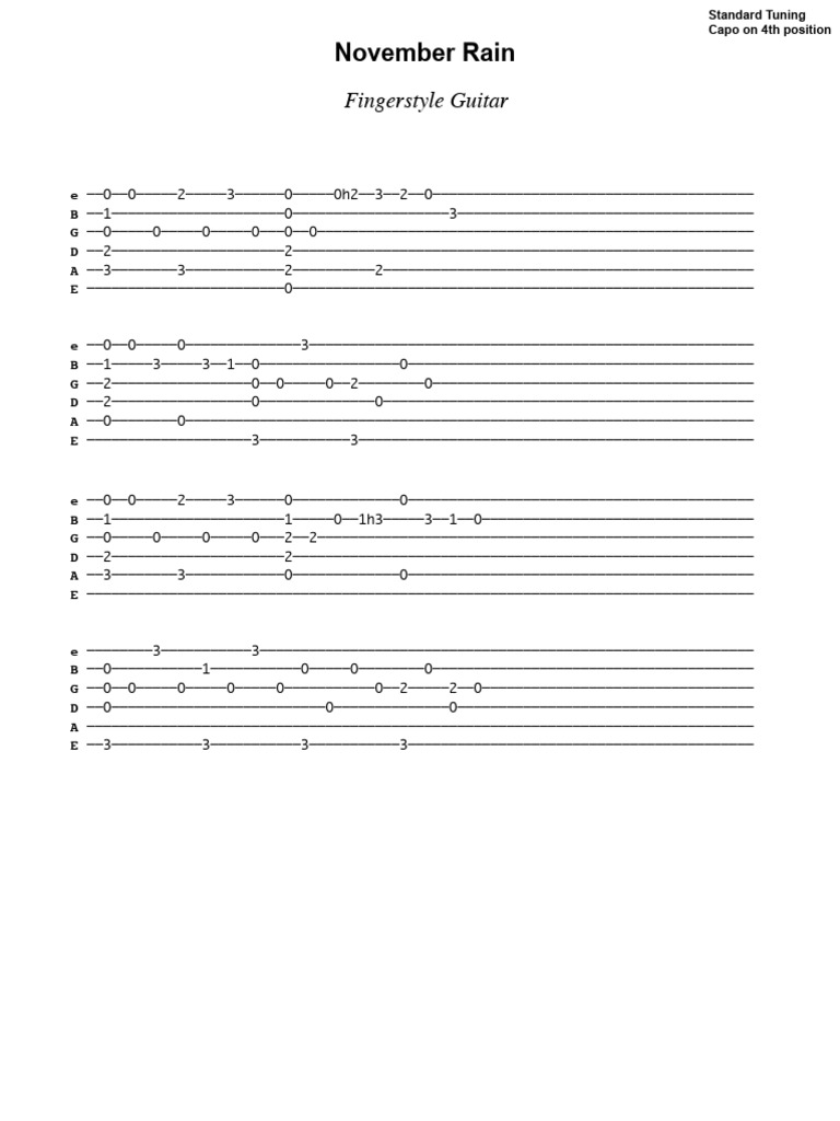 November Rain Tabs PDF | PDF