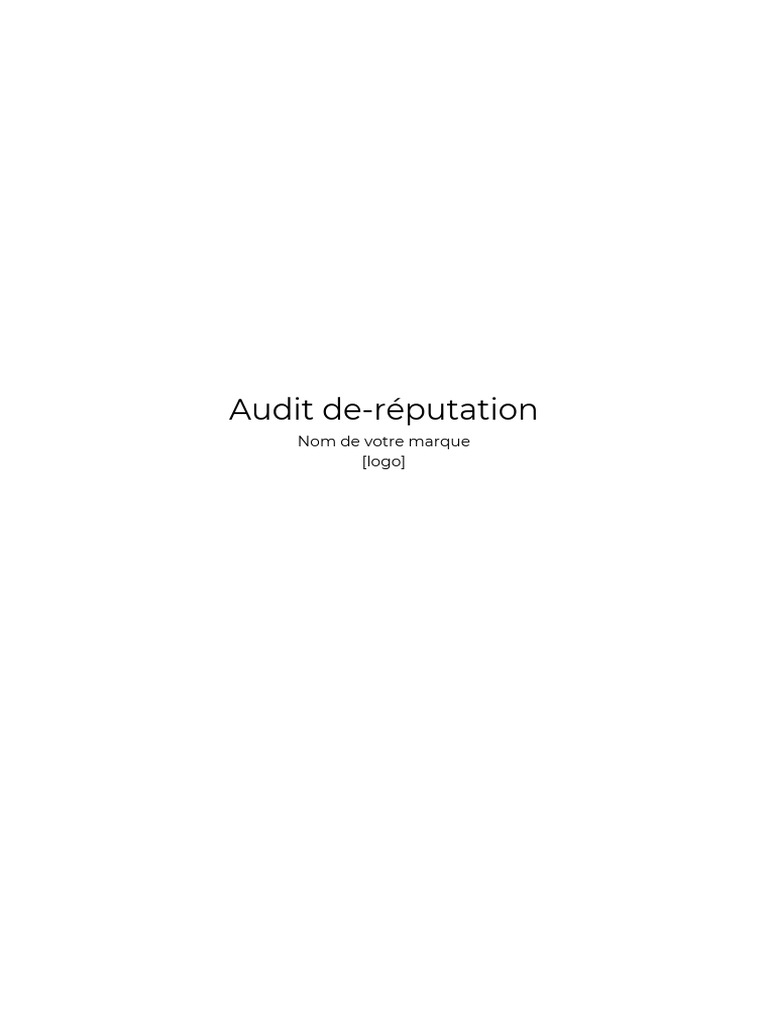 Audit D'e-Reputation - Template | PDF