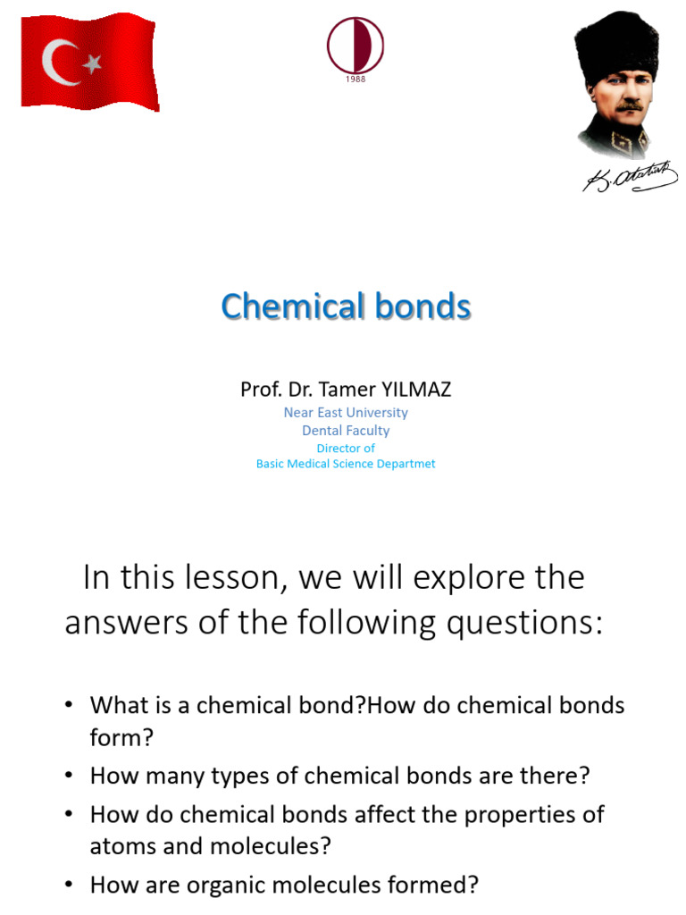 3) Chemical Bonds-Prof. Dr. Tamer Yılmaz | PDF