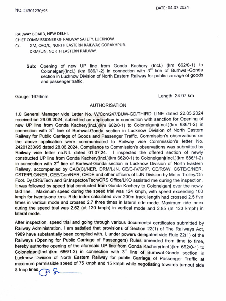 1.0 General Manager Vide Letter No. Wicon/247/Buw-Gd/Third Line Dated ...