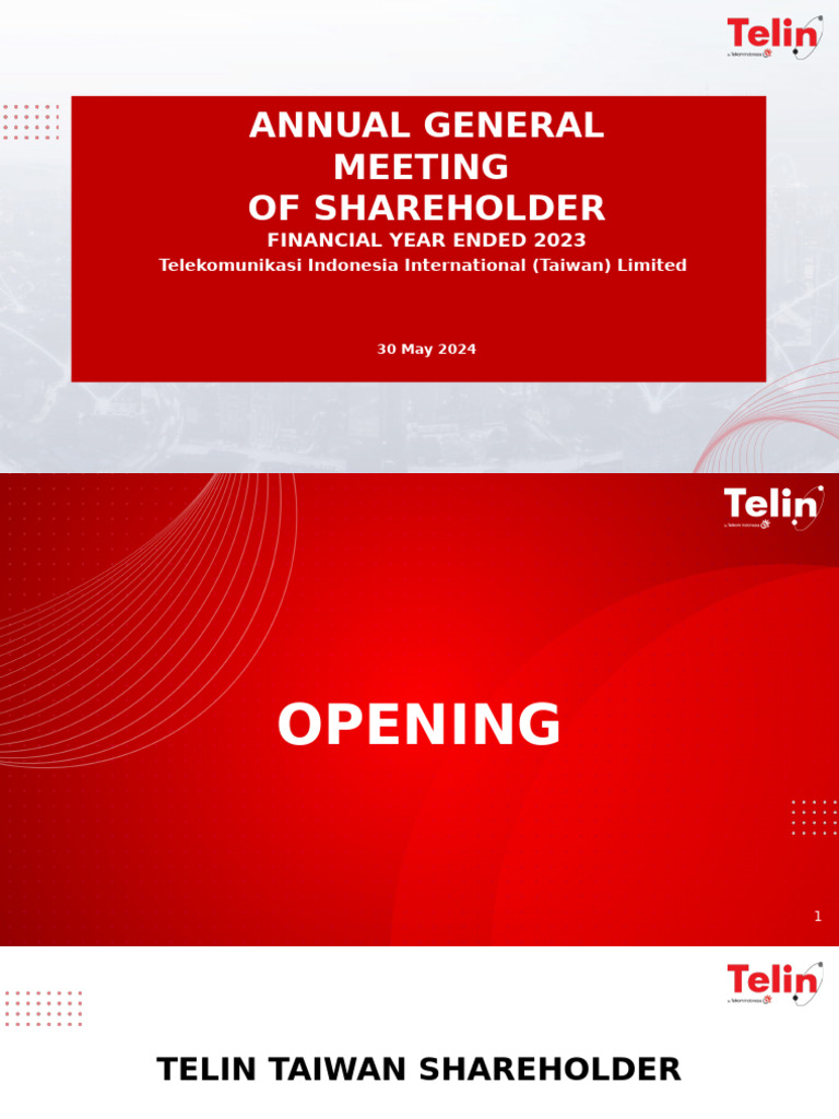 Adjust - After Rehearsal - 20240527 TTW-Run Down & Presentation AGM Subsi 2024 v04 | PDF