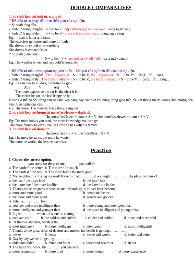 Double comparatives No.1 | PDF