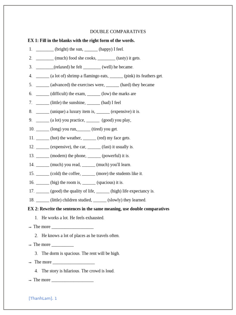 Double Comparatives | PDF
