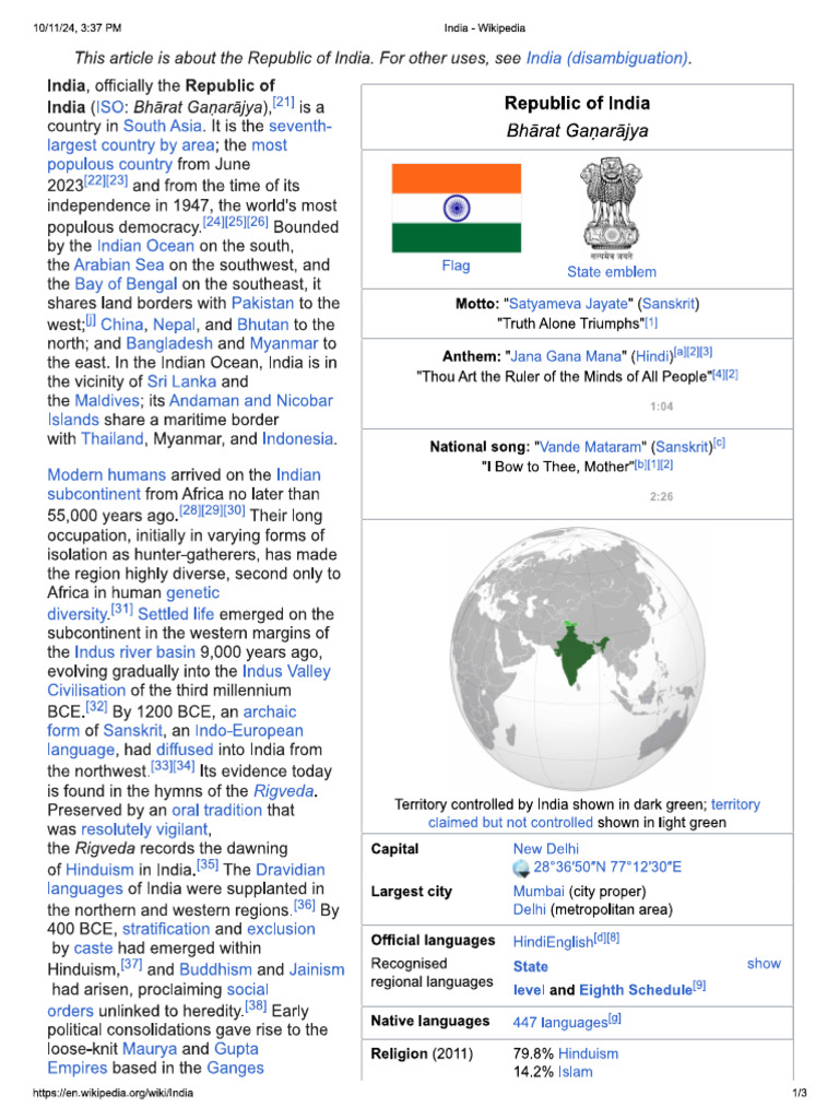 India 1 | PDF