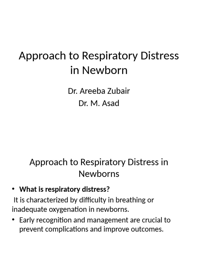 Approach To Respiratory Distress in Newborns | PDF | Respiratory ...