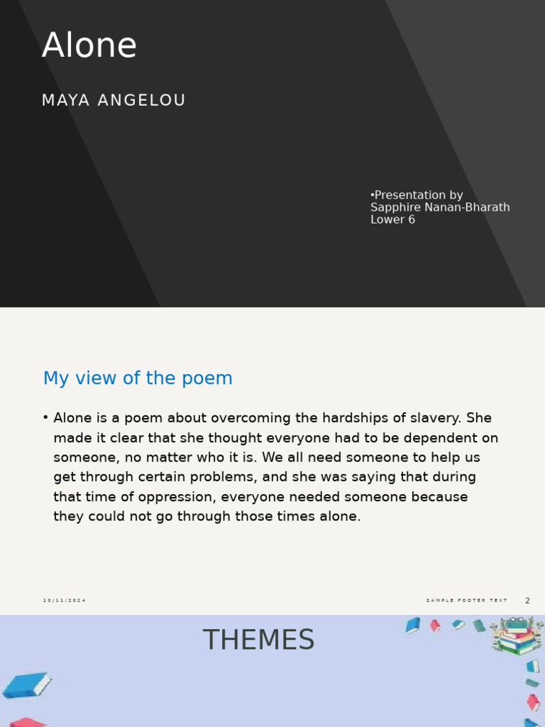 Alone: Maya Angelou | PDF