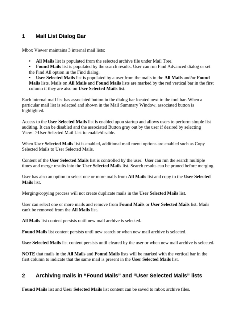 Mail Lists Info | PDF