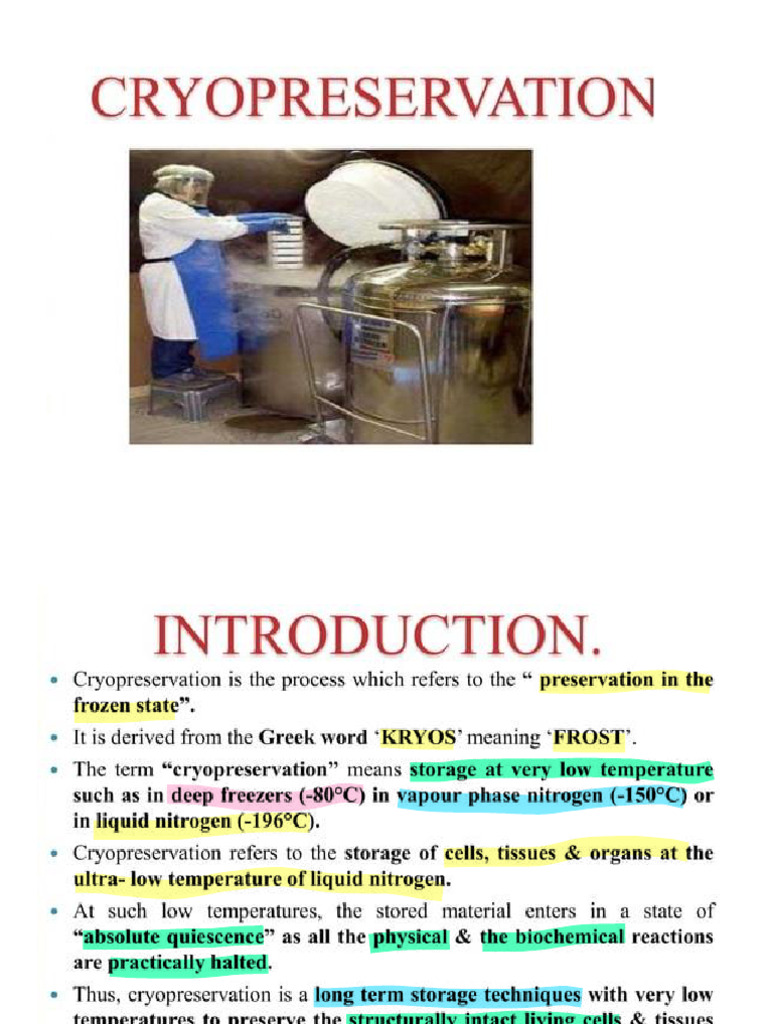 Cryopreservation Final | PDF