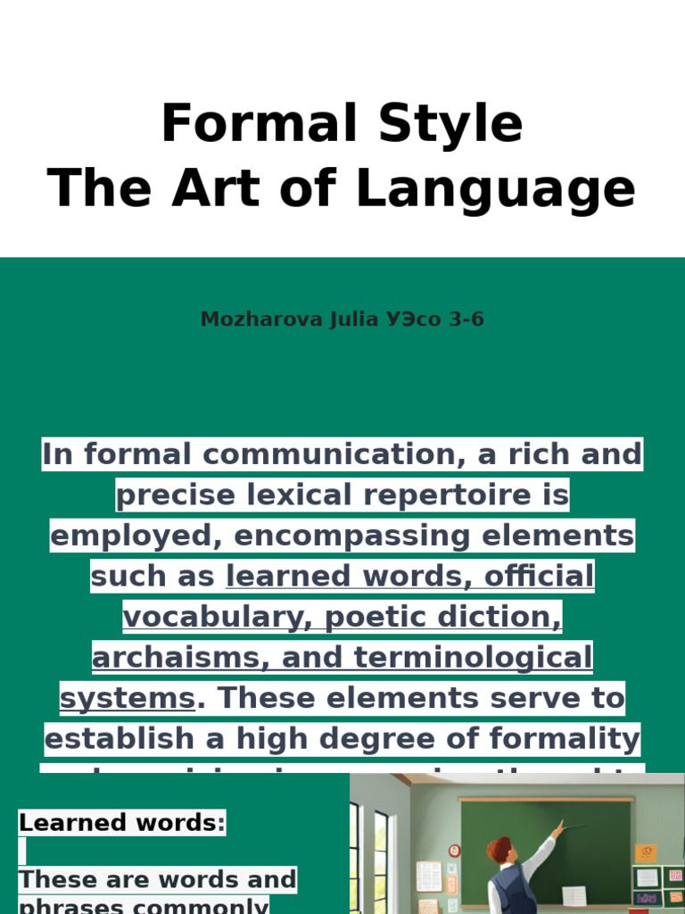 Formal Style | PDF