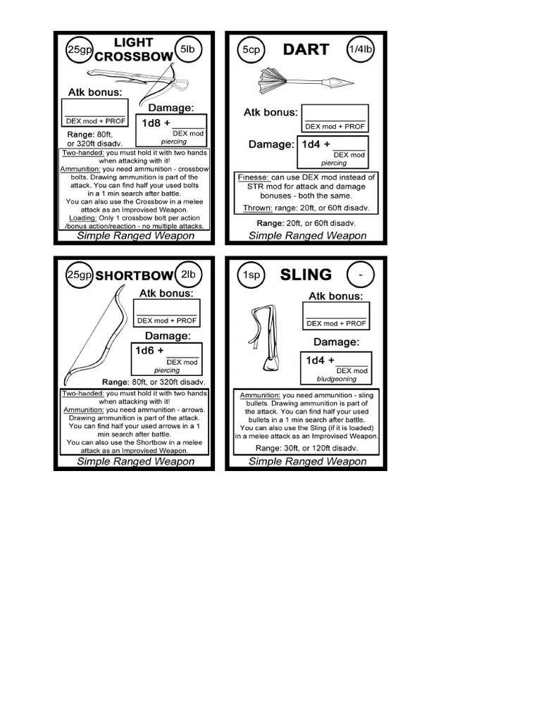 Simple Ranged Weapons | PDF