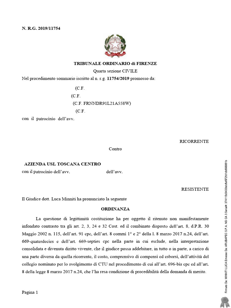 Sentenza Tribunale Di Firenze | PDF