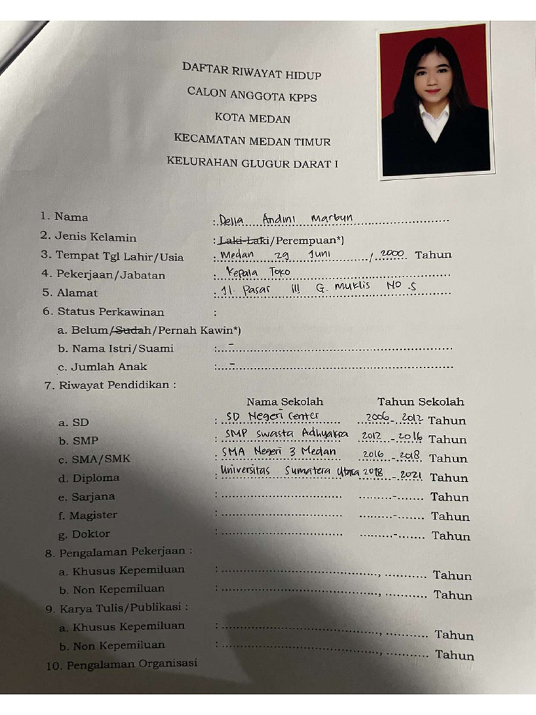 Daftar Riwayat | PDF