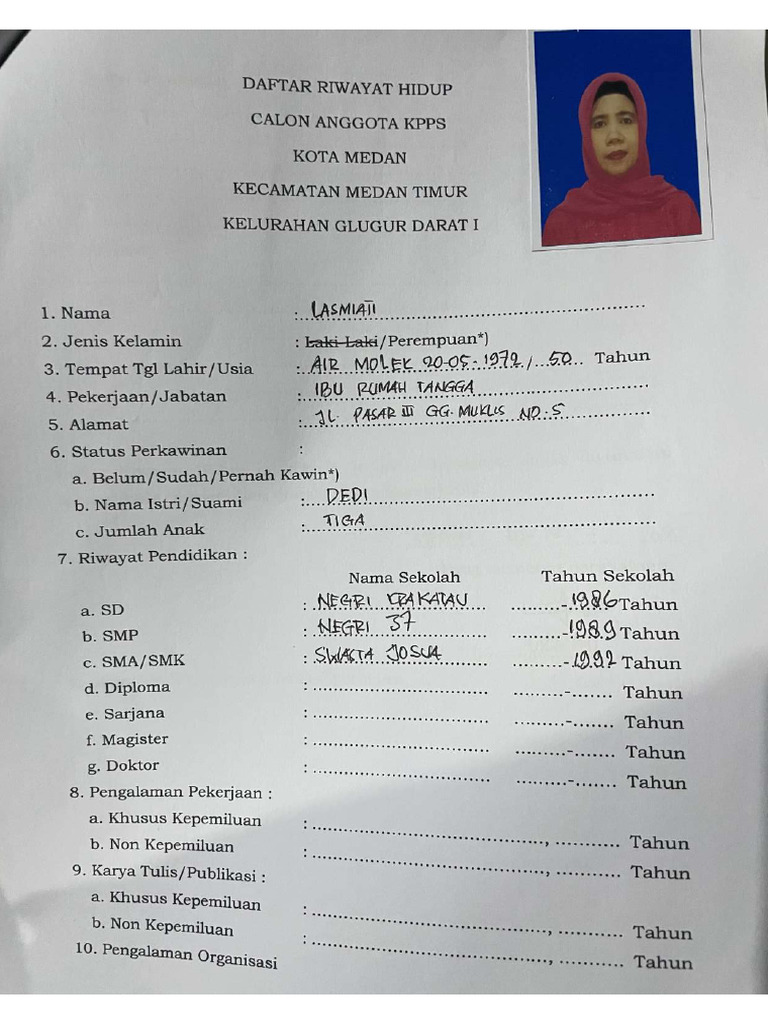 Daftar Riwayat Hdp Mm | PDF